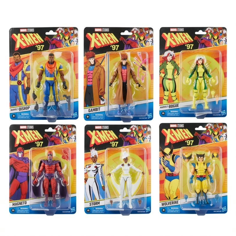 MARVEL Legends Series Bishop, Gambit, Magneto, Rogue, Storm, Wolverine, X-Men '97 6"-Scale ...