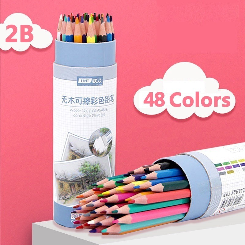 2B Colored Pencils Set No Wood Paintbrush Erasable DIY Drawing Graffiti ...
