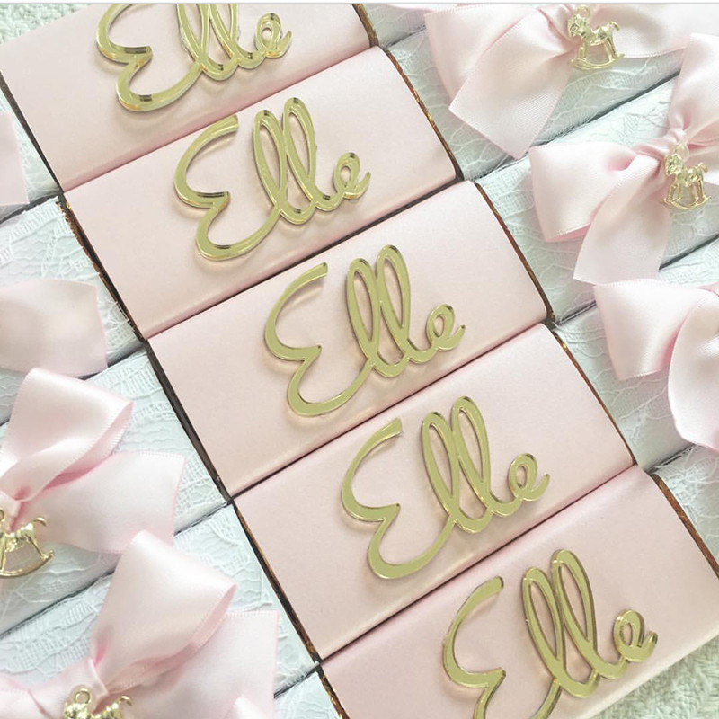 Custom Made Gold Acrylic Mirror Tags, Personalized Acrylic Tags for ...