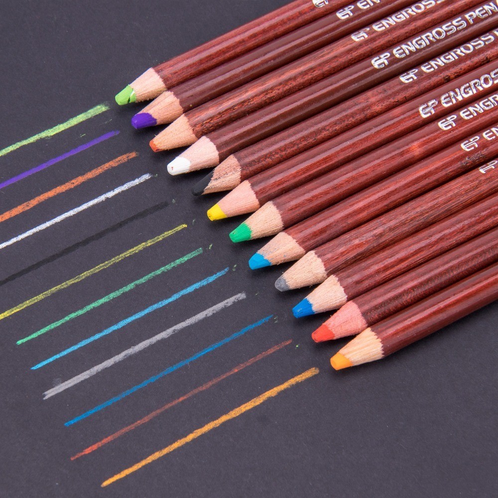 12Pcs Professional Pastel Pencil Set Pencil Wood Basis Skin Pastel ...