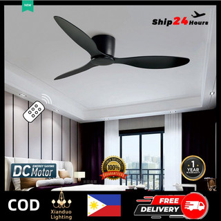 Modern Black Ceiling Fan 42 Inch Silent Ceiling Fan With Remote For ...