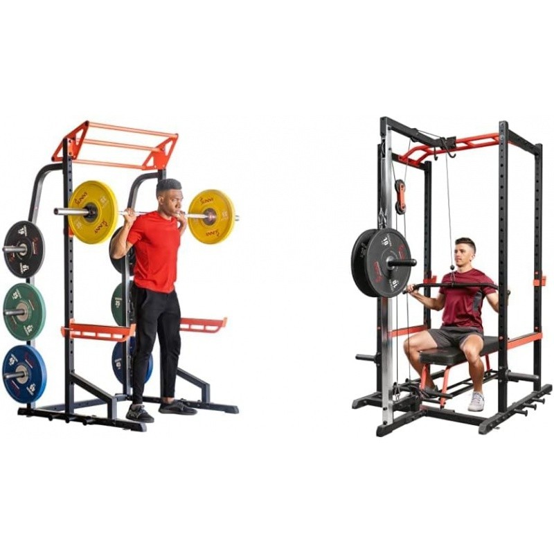 ☢Power Zone Half Rack Power Cage with Lat Pull Down Attachment un`7K ...