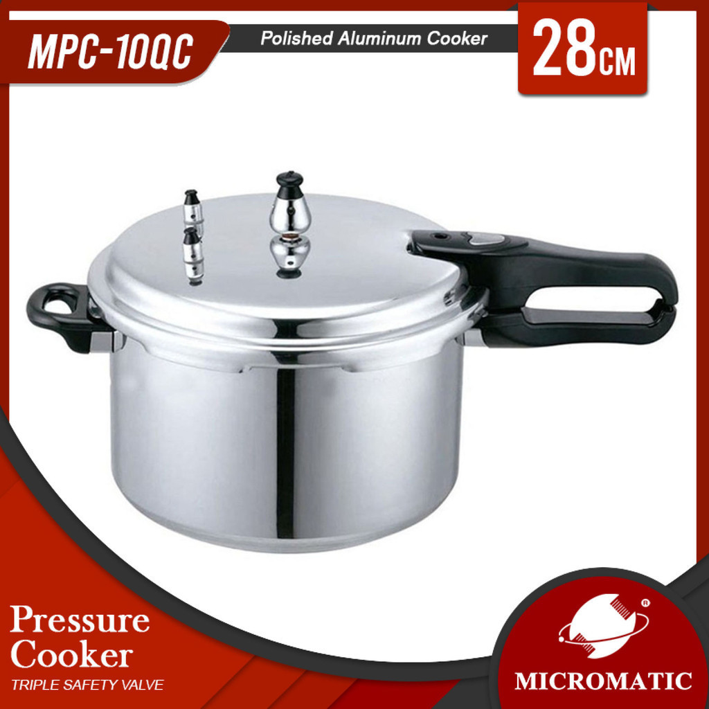 Micromatic MPC- 10QC 10 Quarts Pressure Cooker 28cm (Silver) | Shopee ...