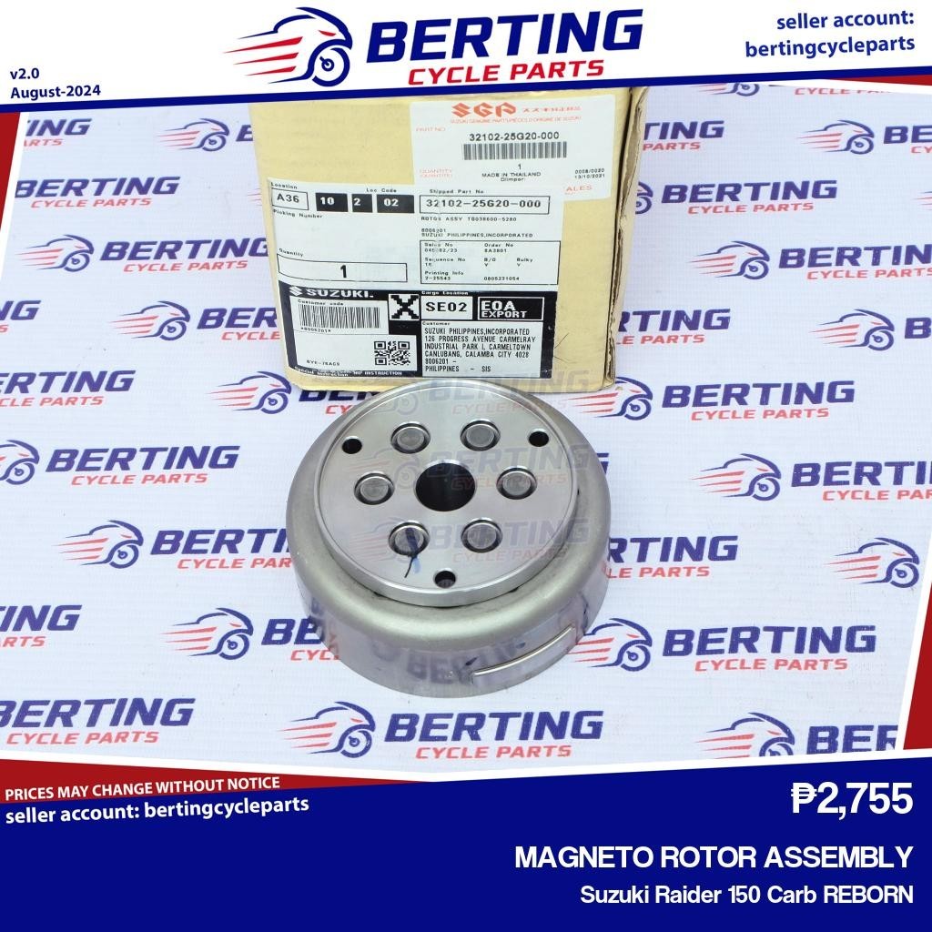 SGP MAGNETO ROTOR ASSEMBLY Suzuki Raider 150 Carb REBORN Genuine 32102 ...