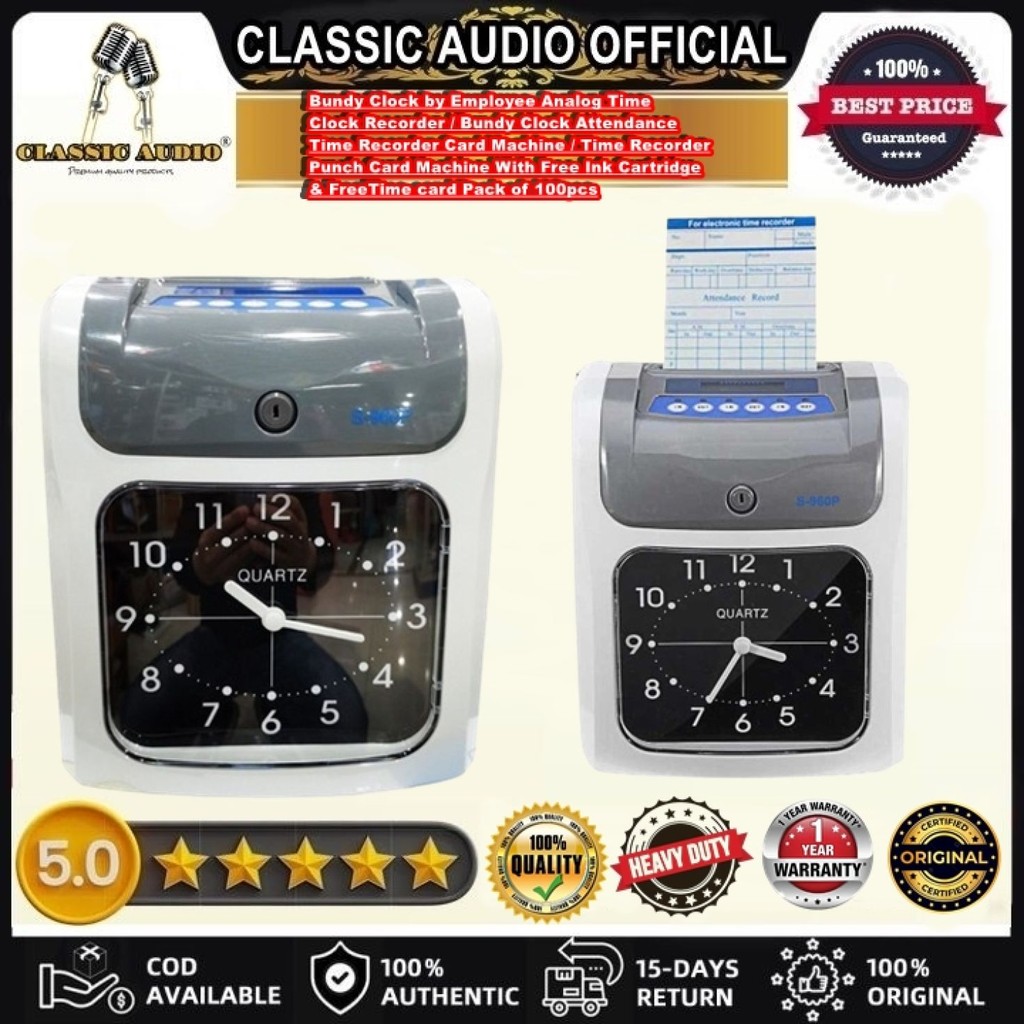 Bundy Clock by Classic Audio official Employee Analog Time Clock ...
