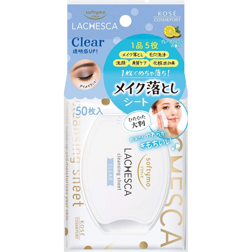 Softymo Lachesca Water Cleansing Sheet, Clear, Set of 50, Makeup ...