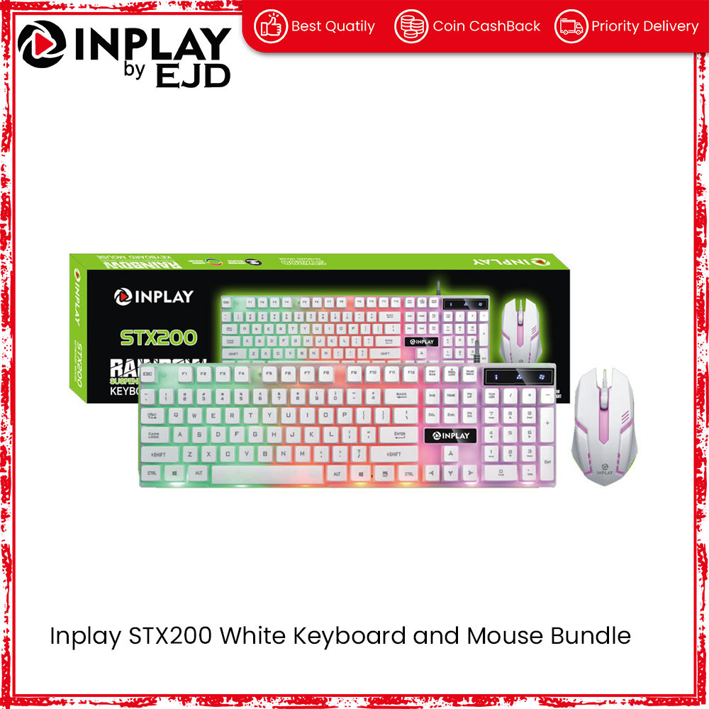 Inplay STX200 | White Keyboard and Mouse Bundle | White | Inplay by EJD ...