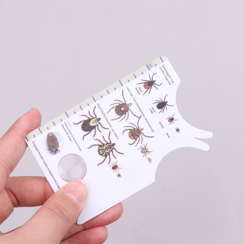 1PC Plastic Pocket Tick Card with Magnifying Glass Allows Easy Removal ...