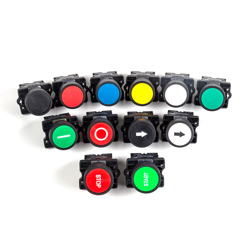 ♦22mm XB2-EA Plastic Push Button Switch Start / Stop Black / White ...