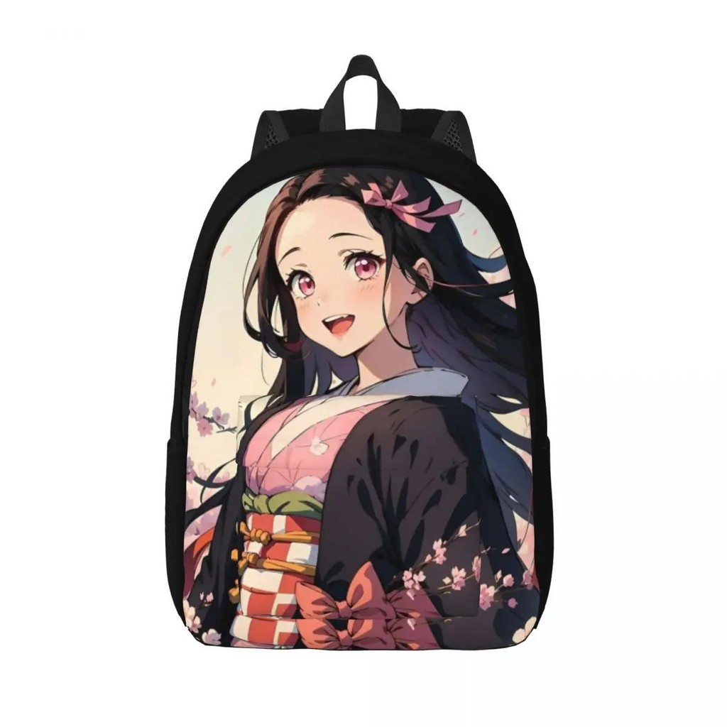 Funny Kawaii Nezuko Backpack for Preschool Primary School Student Anime ...