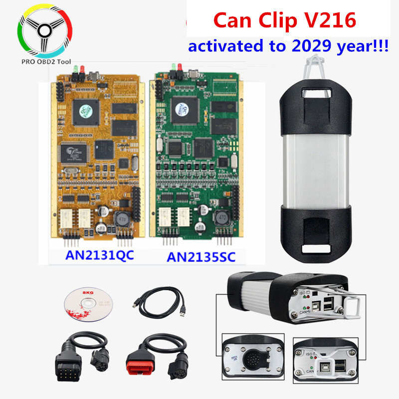 For Renault Can Clip V216 OBD2 Car Scanner AN2131QC AN2135SC Chip Gold ...
