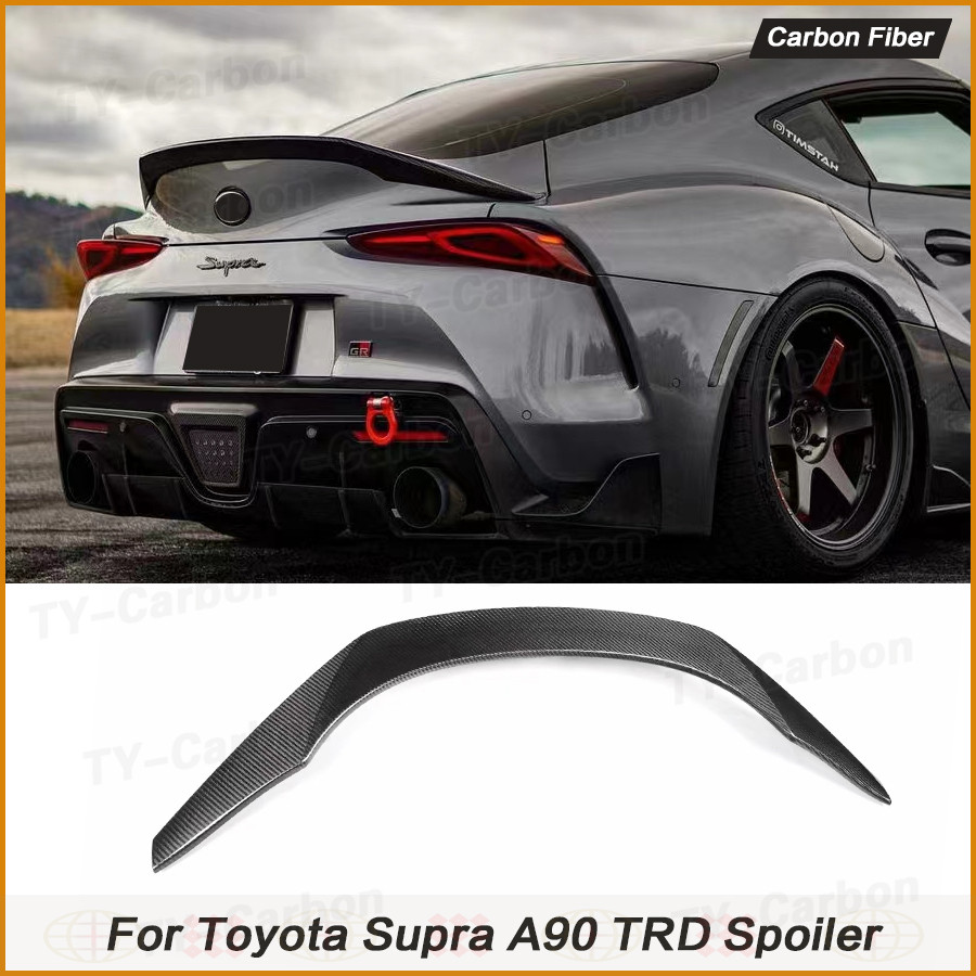 ☍Real Carbon Fiber Rear Trunk Boot Lip Spoiler Wing For Toyota Supra ...