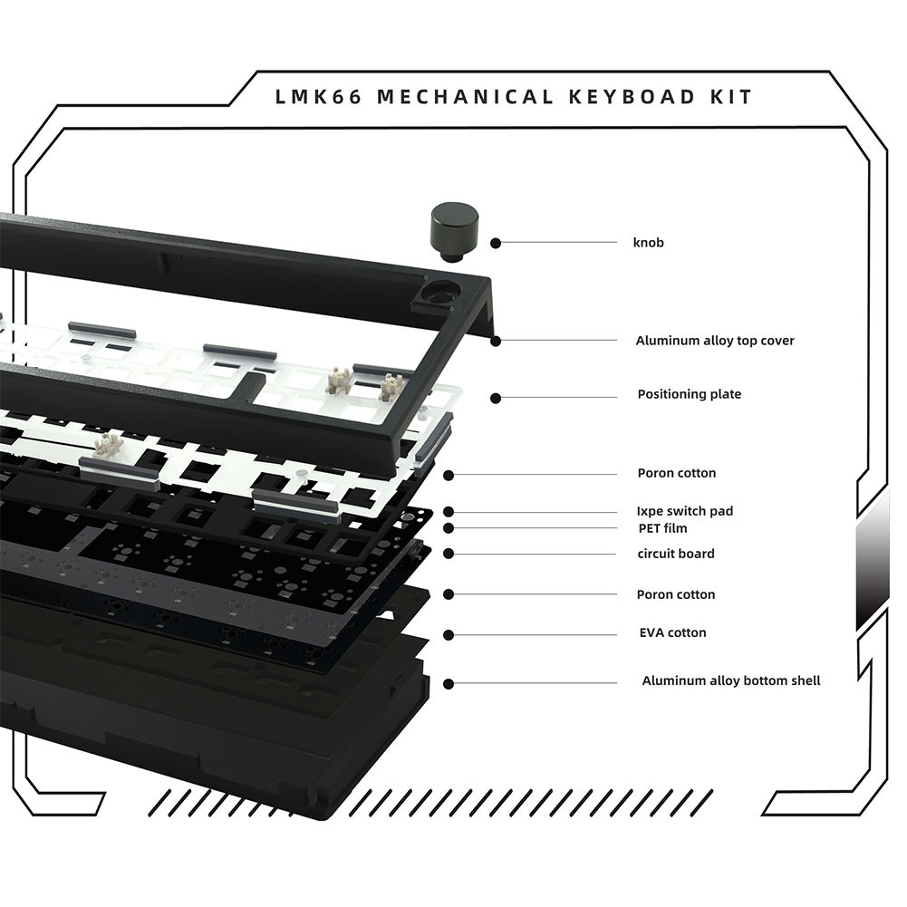 Anodized Aluminum Alloy CNC Process Mechanical Keyboard Kit 3000mAh ...