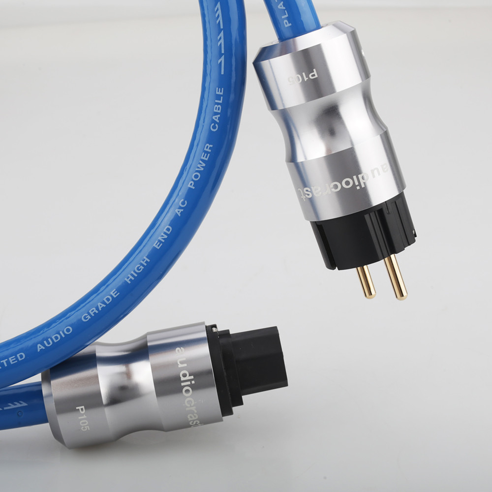 유New P111+105 High Power EMC Shielded AC Power Cord Silver Plated ...