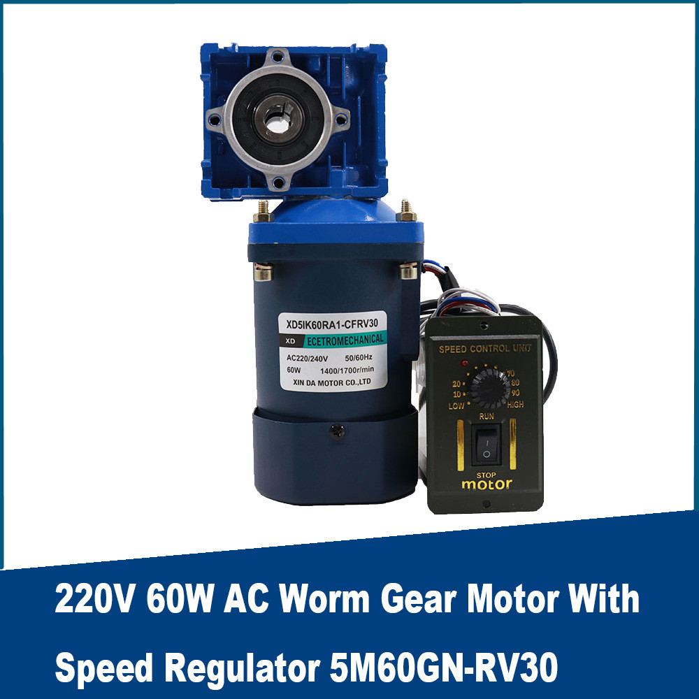 웃RV30 60W 220V AC Worm Gear Single Output Shaft Motor With Self-locking ...