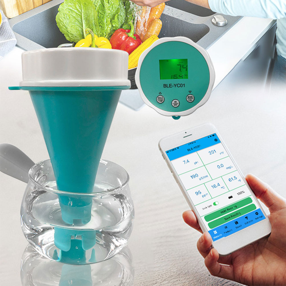 ️6 in 1 Water Quality Test Meter APP Online Monitor PH CL TDS EC ORP ...