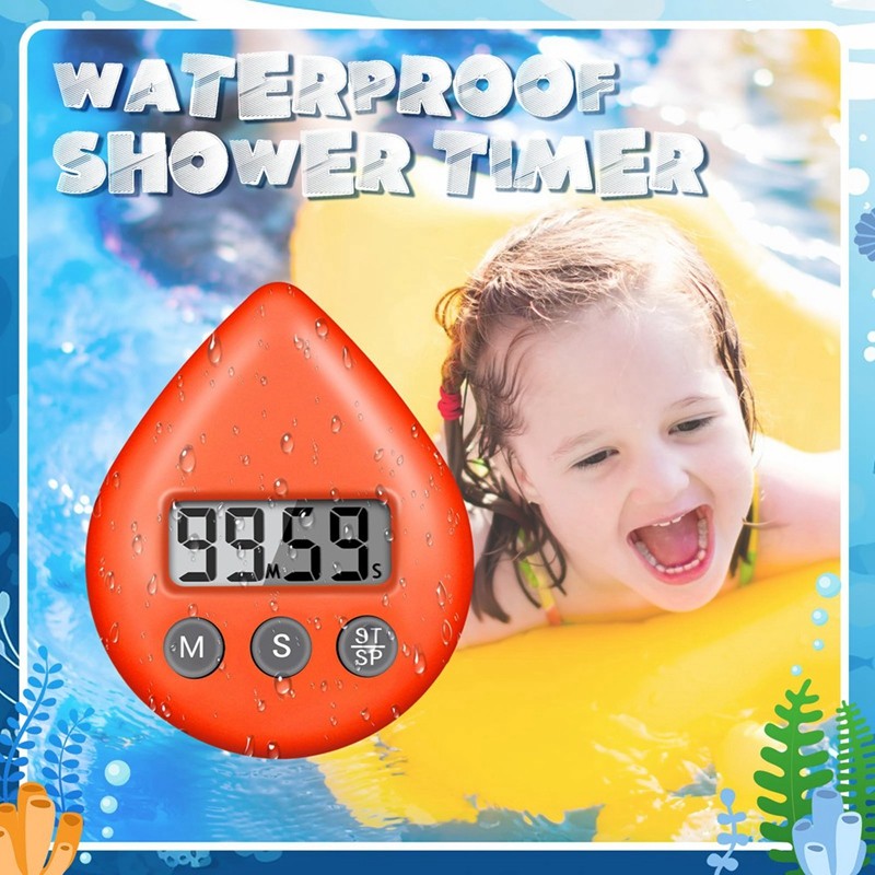 ☠Shower Timer Digital Waterproof Kagnetic Small Shower Clock Alarm ...