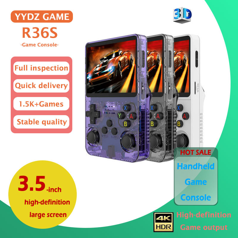 ☮Open Source R36S Game Console Handheld Video Game Console Linux System ...