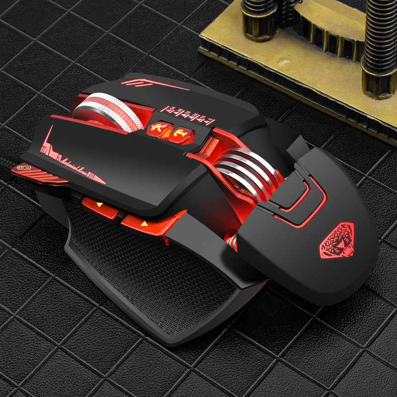 M7 Wired Mechanical Metal Wheel Mouse RGB Backlight 7200DPI Optical ...