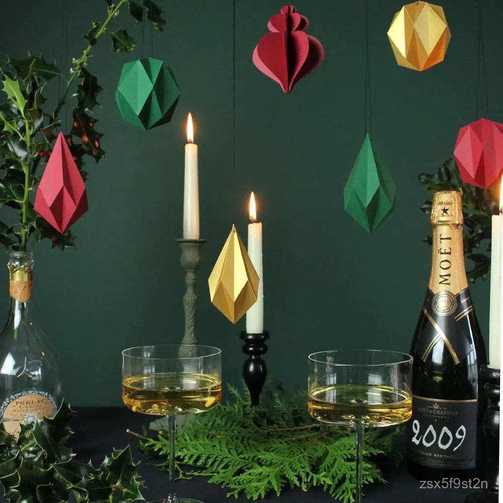 DIY 3D Paper Craft Christmas Tree Ornaments Paper Ornate Baubles Kit ...