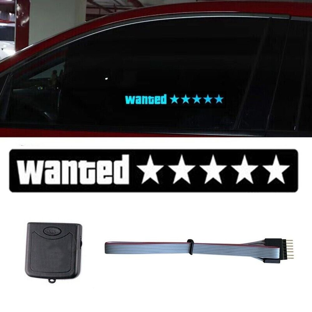 유Windshield Electric LED Wanted Car Window Sticker Auto Moto Safety ...