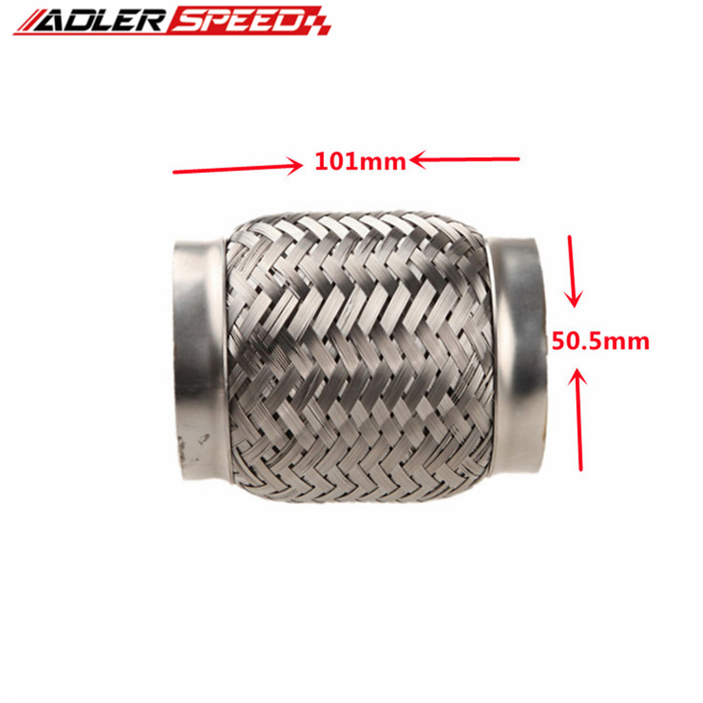 유Exhaust Flex Pipe 2\" Inch (51mm) ID X 4\" L Stainless Steel Coupling ...