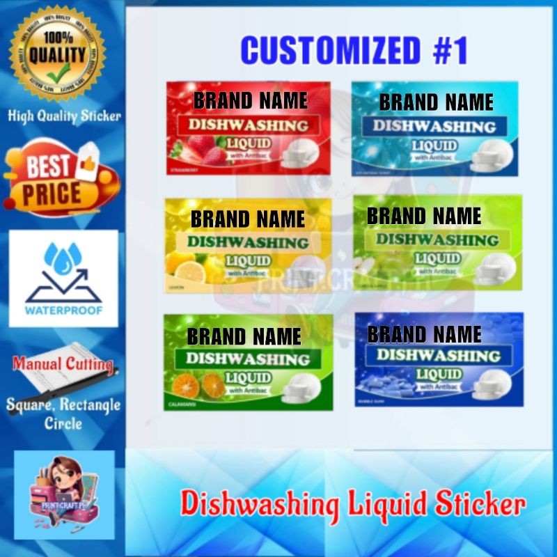 Dishwashing Liquid Sticker CUS#1 WATERPROOF | Shopee Philippines