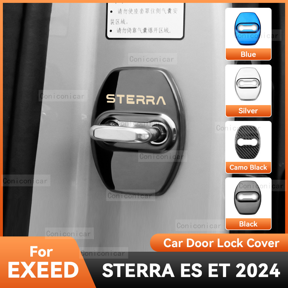 ☮For EXEED STERRA ES ET 2024 Accessories Car Door Lock Protect Cover Emblems Case Stainless Stee ...