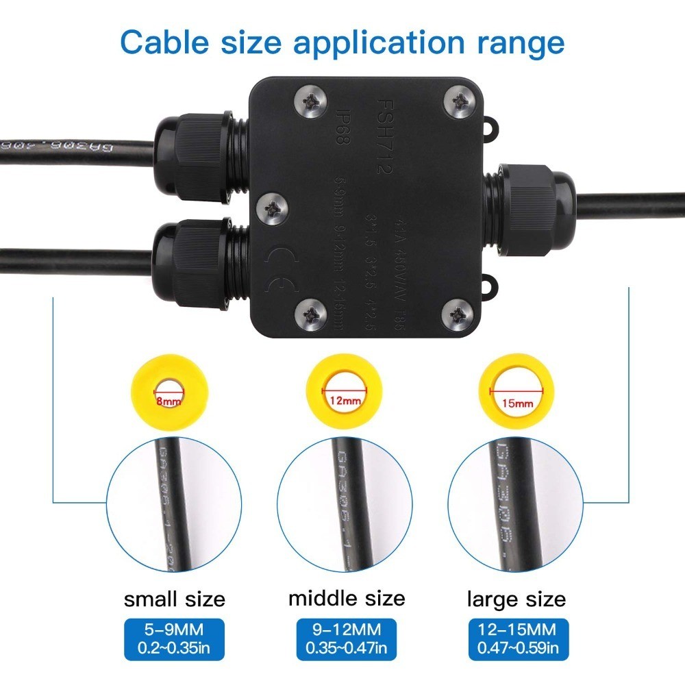 【Wire Connector 3 Way Terminal Box Electrical Junction Box Street Lamp ...