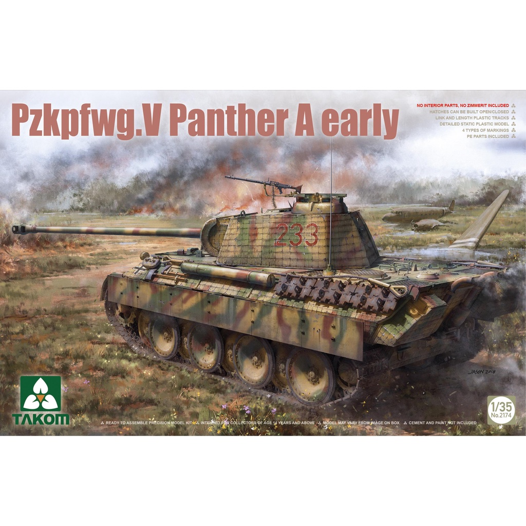 TAKOM 2174 1/35 Pzkpfwg.V Panther A Early Scale Model Kit | Shopee ...