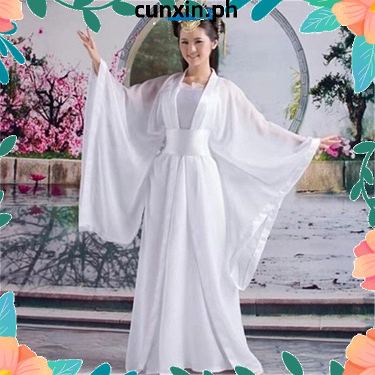 New White Lady Costume Fairy Classy Skirt Little Dragon Girl Hanfu ...