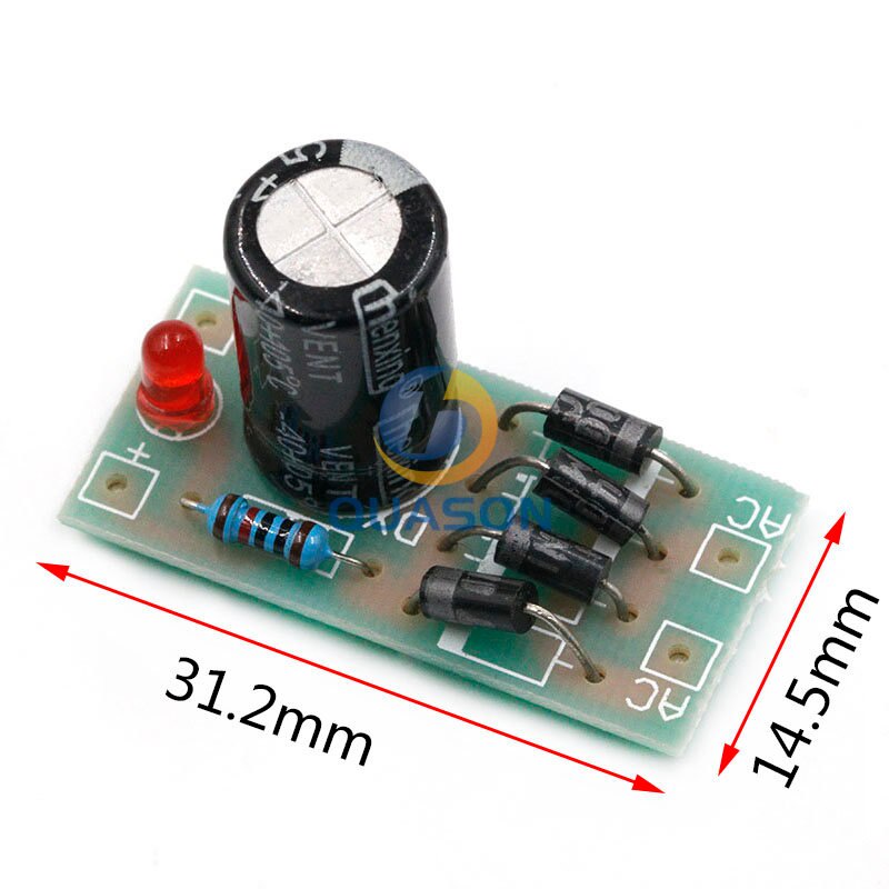AC to DC power conversion module 1N4007 full bridge rectifier filter ...