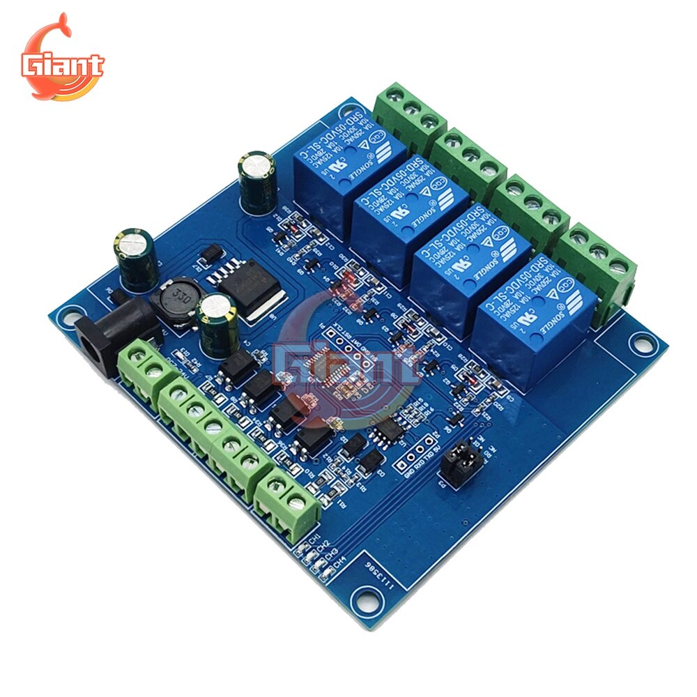 Modbus-Rtu DC 7-24V Four Way 4CH Relay Module Switch Input & Output RS485 TTL Controller Anti ...