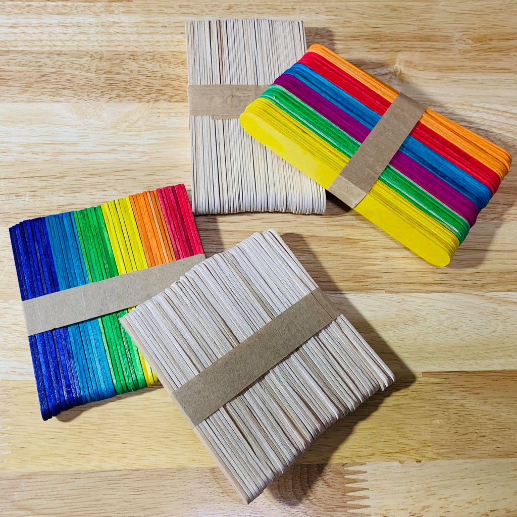 ☏Wooden Popsicle Sticks 50 pcs per pack REGULAR and JUMBO size ...