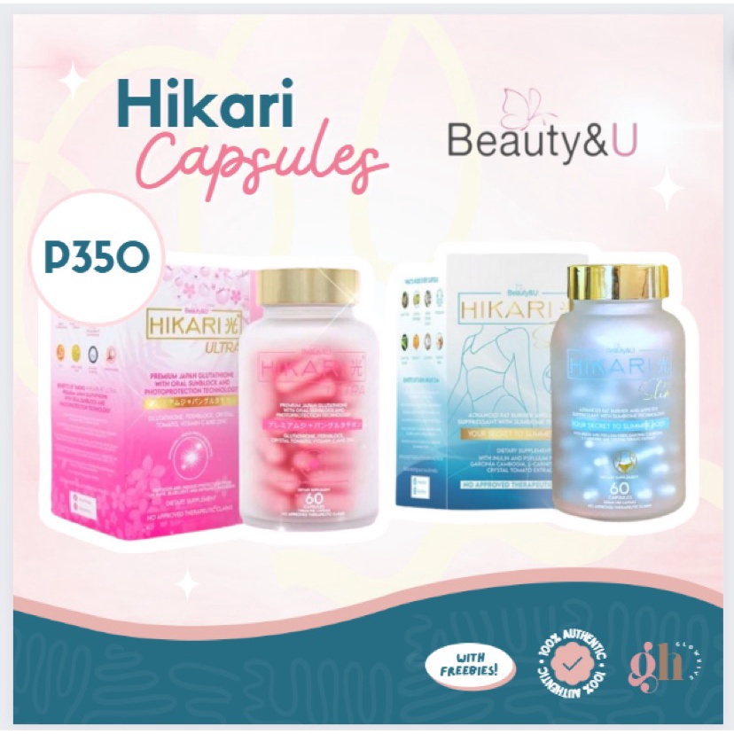 Beauty&U HIKARI ULTRA SLIM Premium Japan Glutathione with Oral Sunblock Technology 60capsule ...