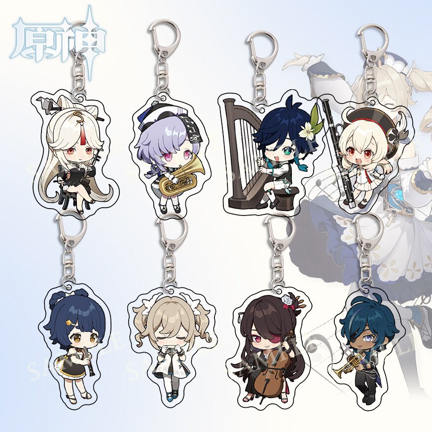 Anime Genshin Impact Music Concerts Figures Keychain Venti Diluc Klee ...