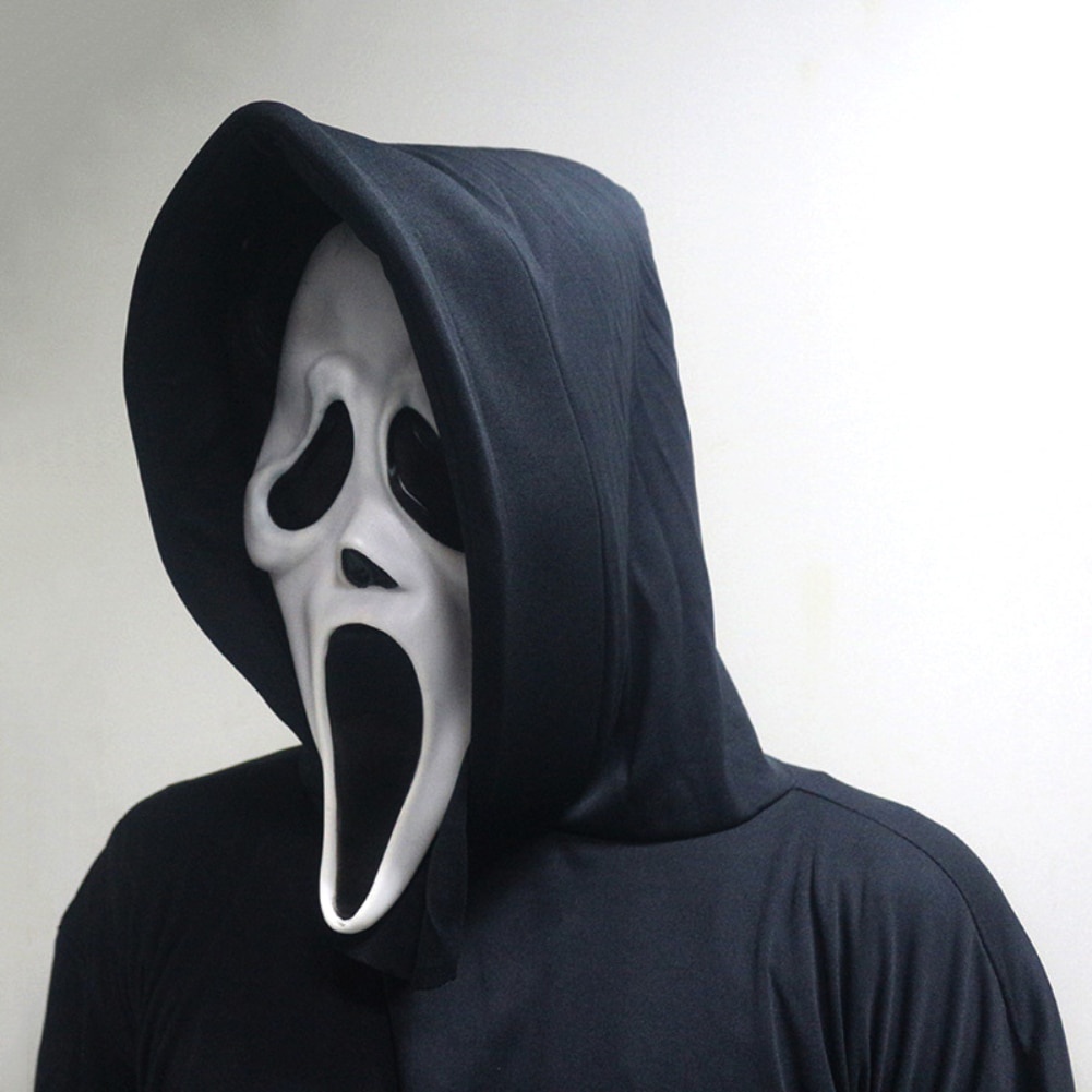 Ghost Scream Mask Party Ghost Face Mask Slipknot Black Cloth Hood Scary ...
