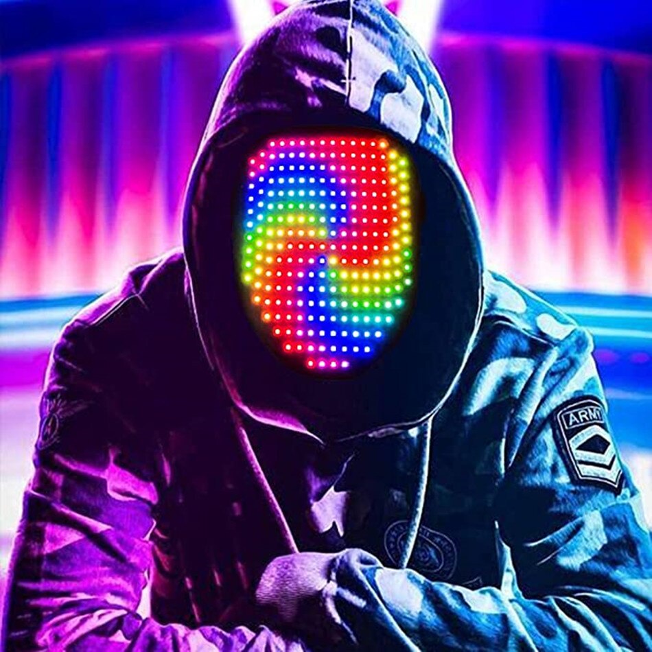 Face Transforming LED Mask, Gesture Control Purge Mask, for Costume ...