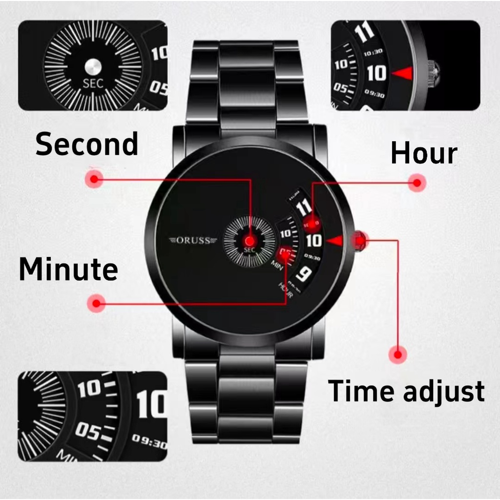 [Gift][With Box]ORUSS Original Stainless/Leather Luxury Waterproof ...