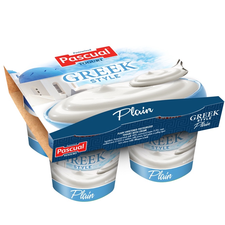 ☫Pascual Yogurt Greek Style Plain (4 x 100g) | Shopee Philippines