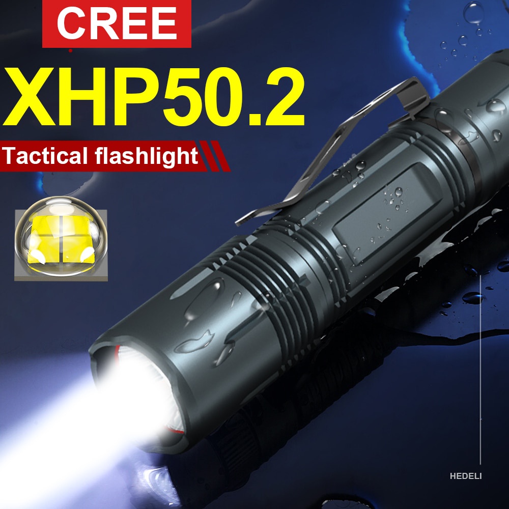 2022 Professional Tactical Xhp50 Flashlight 18650 Rechargeable Led ...