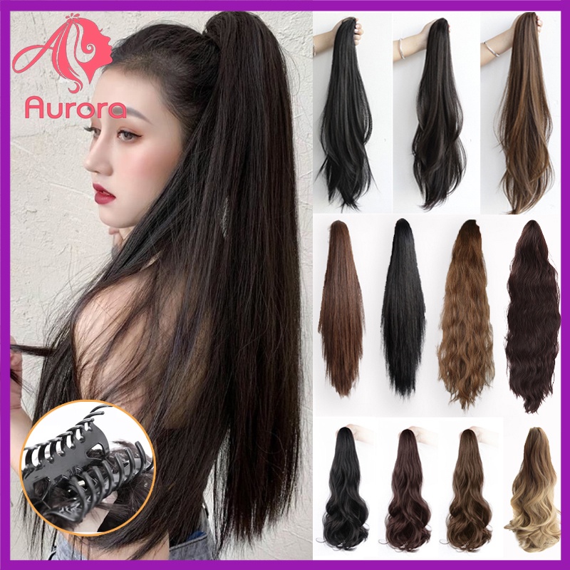 ''Aurora'' Ponytail invisible clip wig long curly/straight large ...