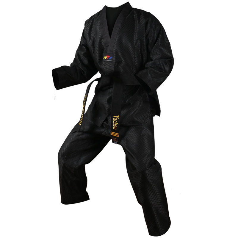 ♨Black Taekwondo Dobok Adult Kids Male Female Tae Kwon Do Cotton Suits ...