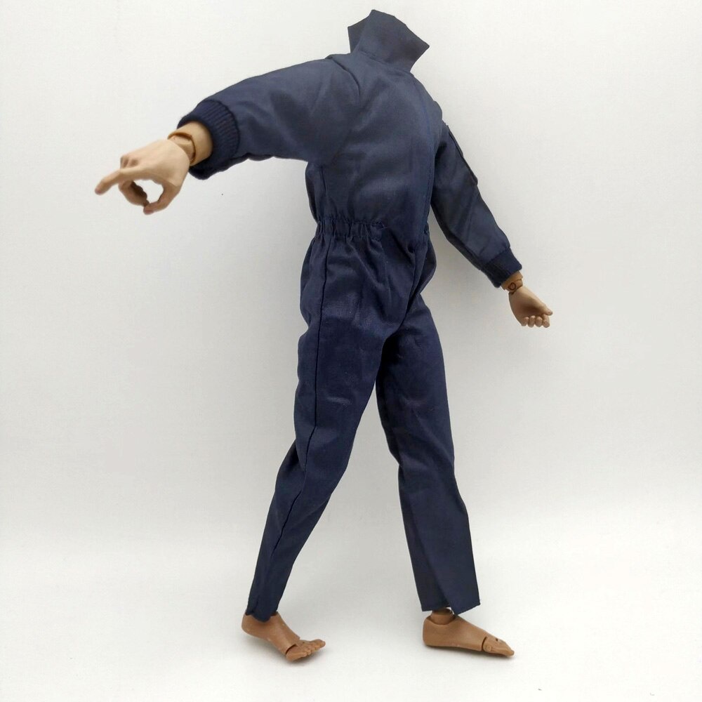 Black 1/6 Scale Jumpsuit One-piece Suit Auto Repair Uniforms Clothes ...