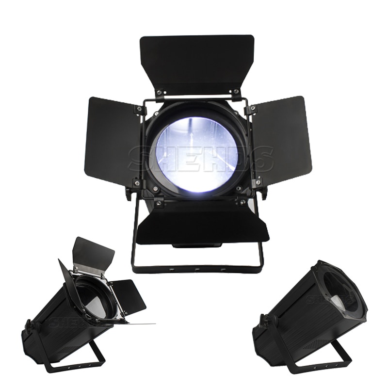 SHEHDS 200W COB Zoom LED Warm+Cool White Par Lights with Barn Doors ...