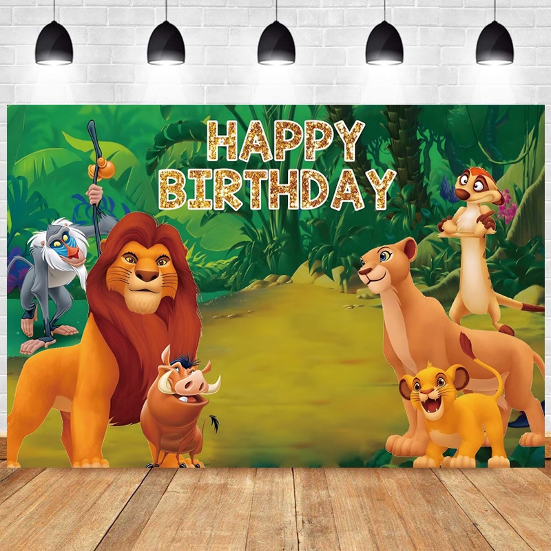 ℗Disney Lion King Simba Backdrop Baby Shower 1st Newborn Happy Birthday ...