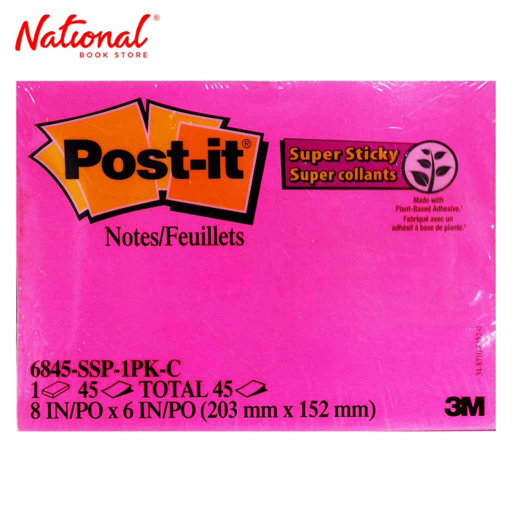 Post-It Sticky Note Multi Color 8X6In 6845 Ssp National Book Store ...