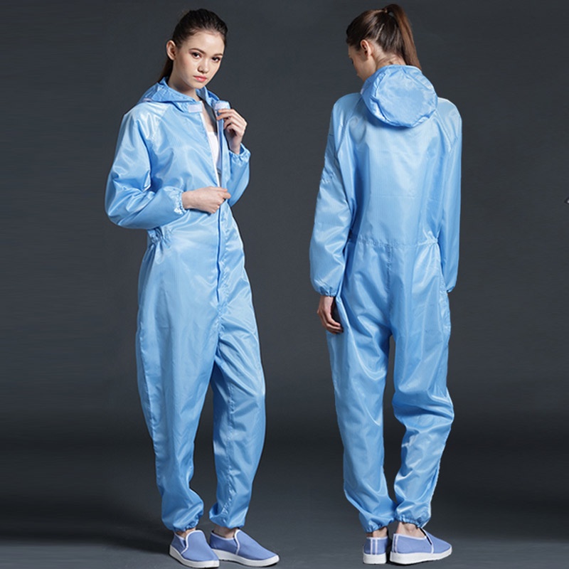LY Unisex One-Piece Coveralls Uniform Clean Clothes Hood Cleanroom ...