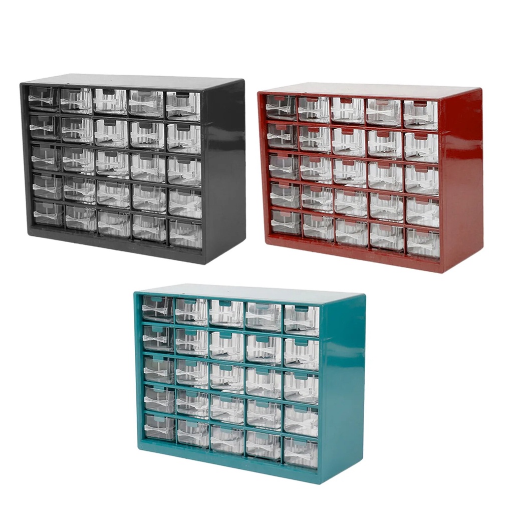 25 Drawer Parts Storage Box Home Garage Tool Box Screws Craft Cabinet ...