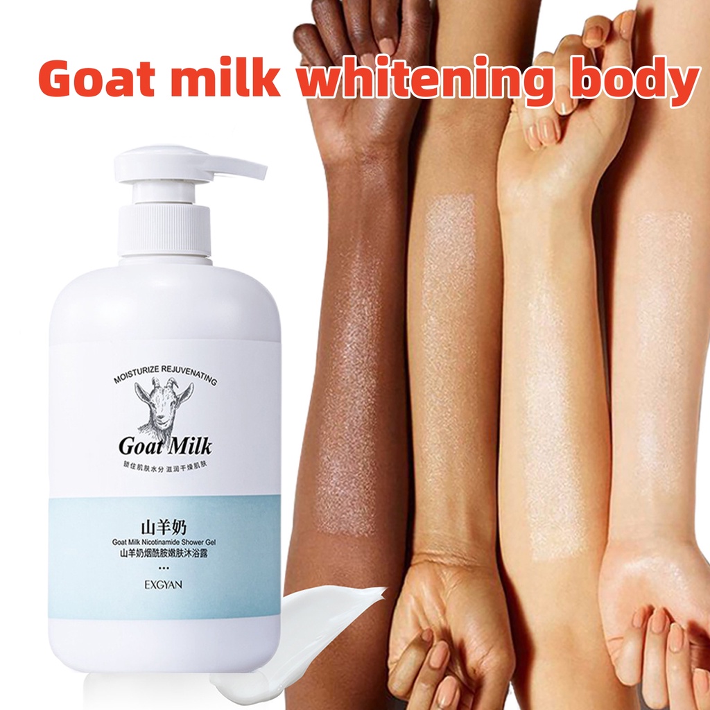 ♗500ML Goat milk Mousse body wash Whitening Lotion Permanent Whitening baby Lotion Skincare ...